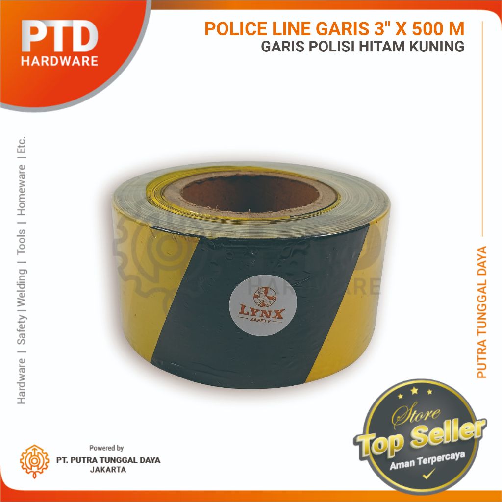 Jual Police Line Garis Polisi Lynx Safety Kuning Hitam 3 inch x 500M ...