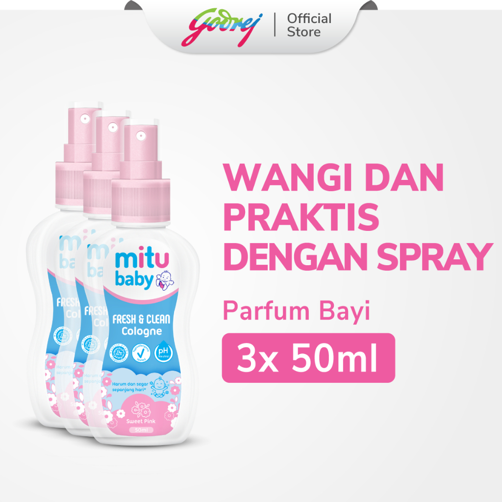 Jual Mitu Baby Cologne Sweet Pink Spray 50ml x3 - Parfum Bayi | Shopee Indonesia