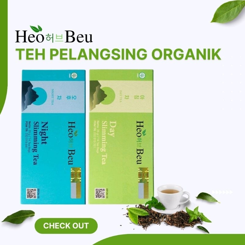Jual 1 Paket KEMASAN BARU!!!Heo Beu Tea 2 Box Day & Night Pelangsing ...