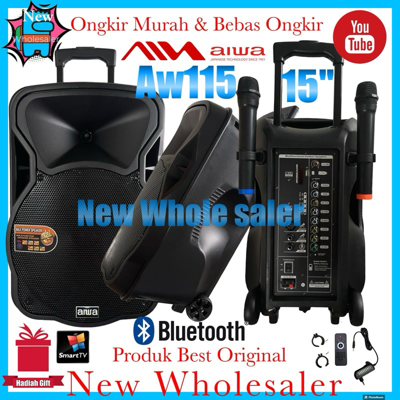 Jual Speaker aktif Sound Portable Aiwa Aw115 15 inch wireless extra ...