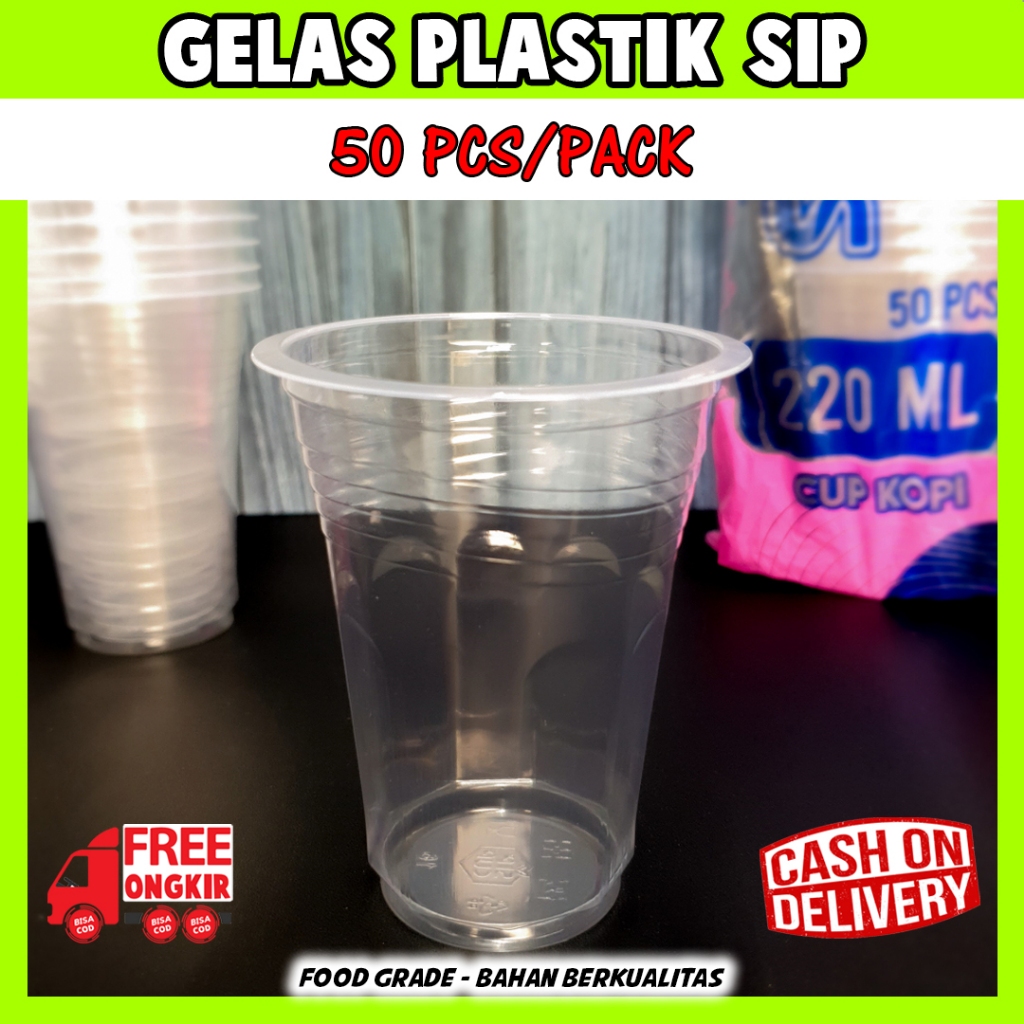 Jual Gelas aqua / gelas plastik / gelas plastik aqua 220 ml 9oz cup merk sip tebal / gelas kopi ...
