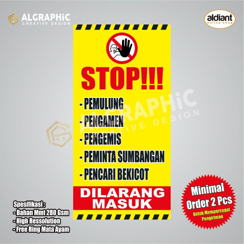 Jual BANNER / MMT / SPANDUK DILARANG MASUK STOP PERINGATAN | Shopee ...