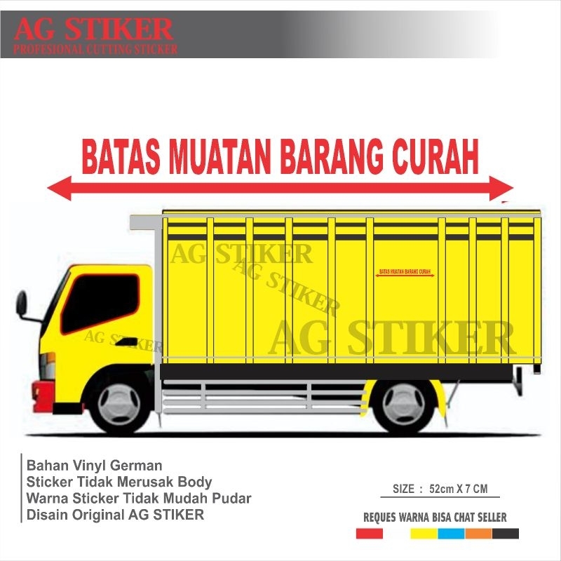 Jual Stiker Batas Muatan Barang Curah sticker cutting Truk | Shopee ...