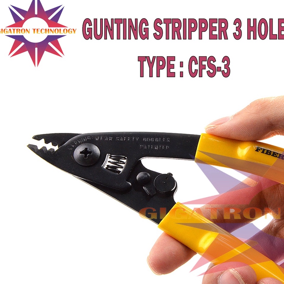 Jual KHT Stripper Fiber Optik 3 Hole CFS3 Tang Fiber Optical Stripper ...