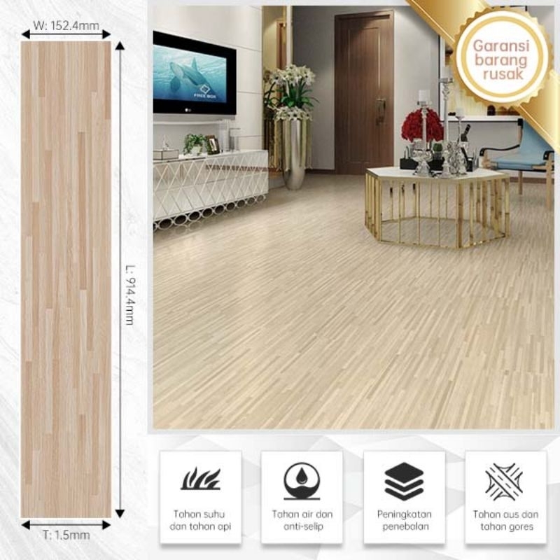 Jual Stiker Lantai Vinyl Pvc Motif Kayu 1 box Isi 36 Lembar | Shopee ...