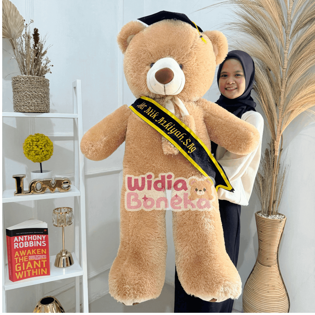 Jual Boneka Wisuda Jumbo Tedy Bear Syal Telapak 1,2 meter | Shopee ...
