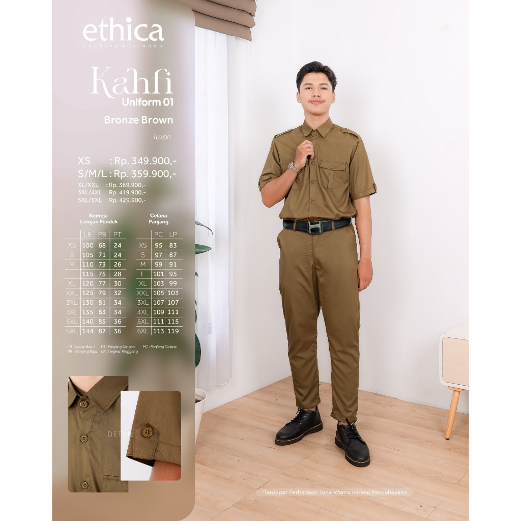 Jual KAHFI UNIFORM 01 BRONZE BROWN, BAJU UNIFORM LAKI-LAKI BY ETHICA ...