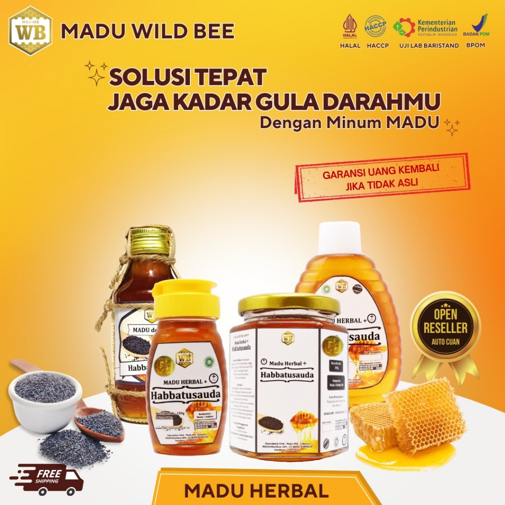 Jual WB Wild Bee - Madu Habbatusauda / Madu Herbal - Wild Bee-kemasan ...