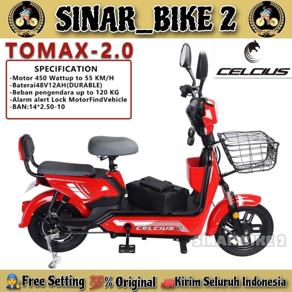 Jual Sepeda Motor Listrik CELCIUS TOMAX 2.0 NEW & TOMAX X5 NEW Electric ...