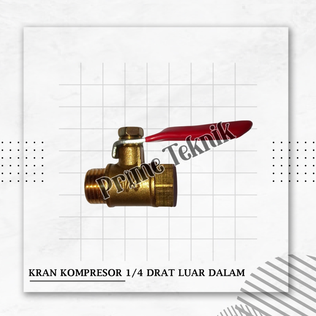 Jual Kran Angin Kompresor 1/4" Drat Luar Dalam Ball Valve Stop Kran ...