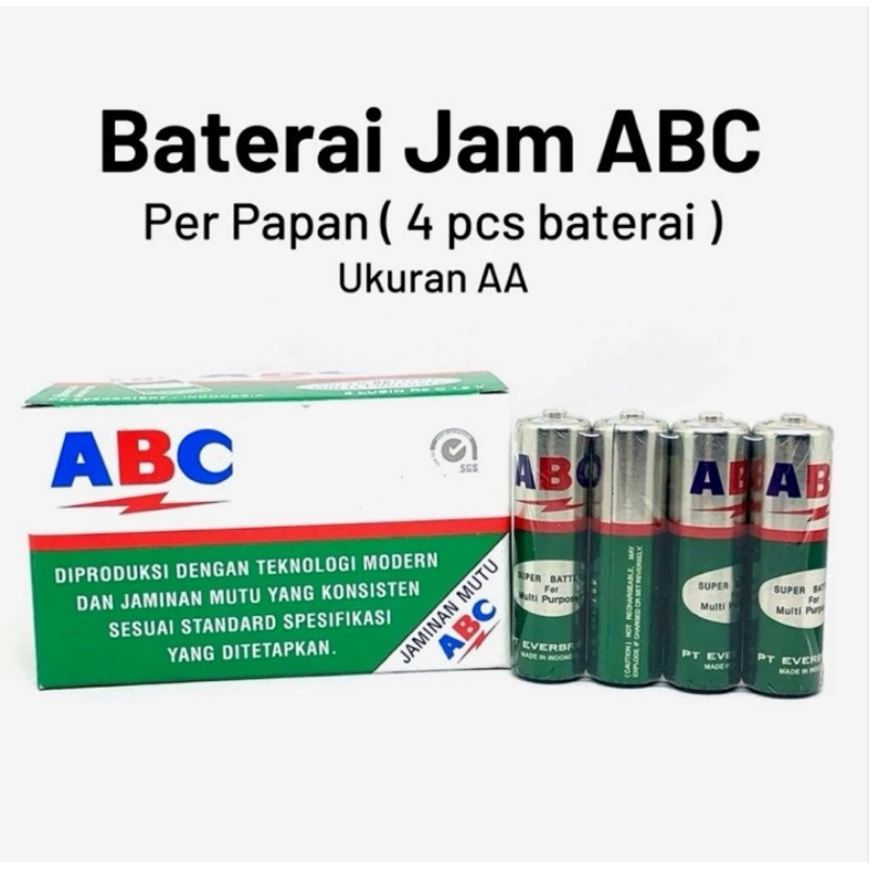 Jual BATERAI ABC HIJAU AA/A2 (4PCS) | Shopee Indonesia