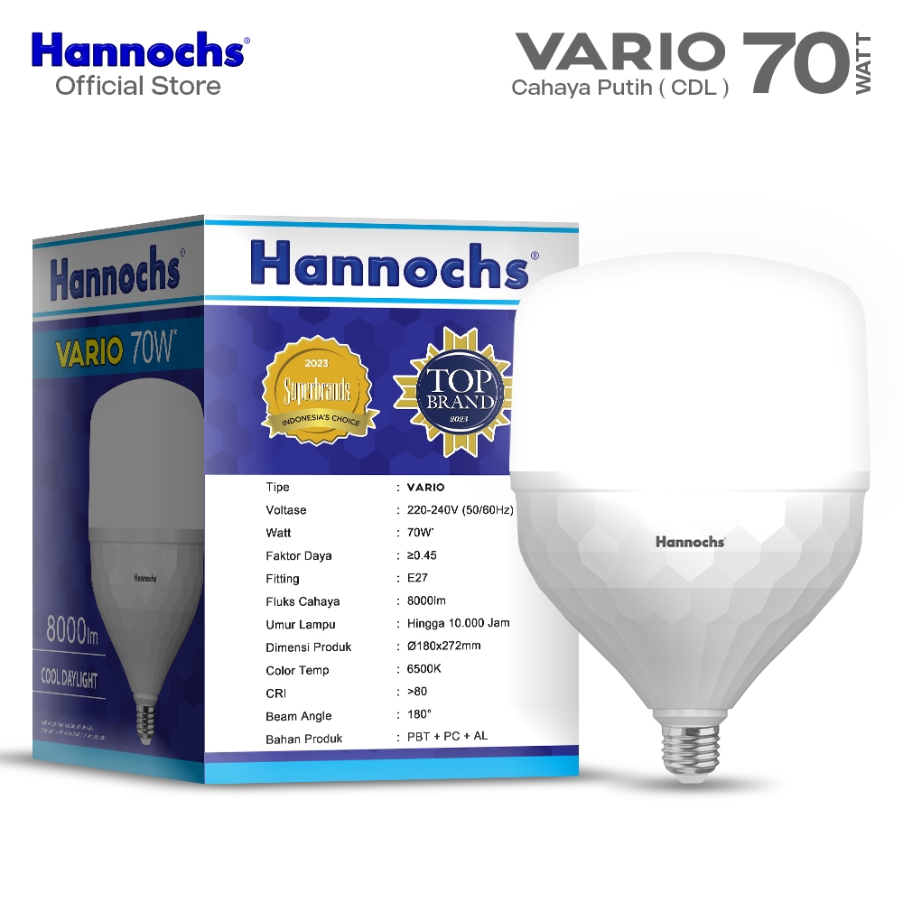 Jual Hannochs Lampu Bohlam LED Vario 70W Cahaya Putih | Shopee Indonesia