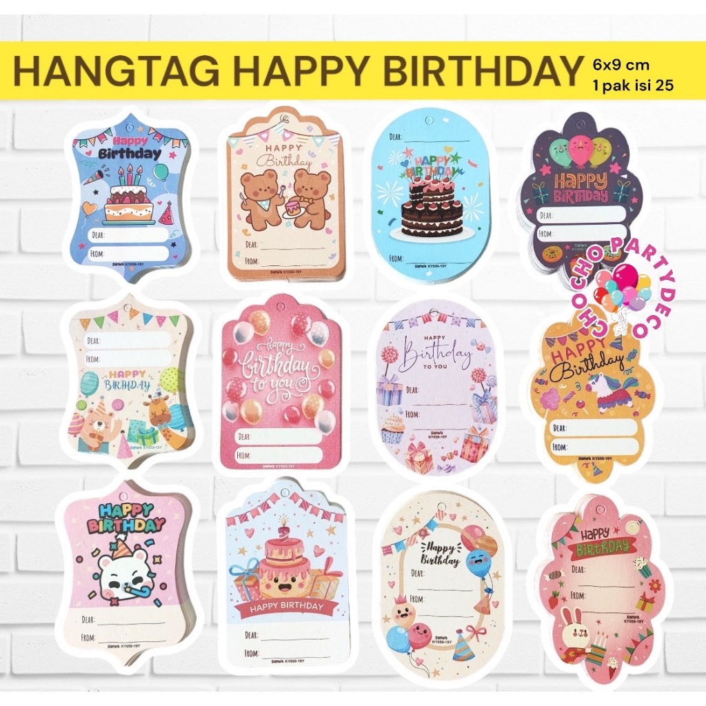 Jual Hang Tag Happy Birthday isi 25pc | Shopee Indonesia