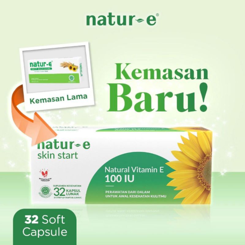 Jual Natur E Skin Start VIT E 100 IU 32 Kapsul | Shopee Indonesia