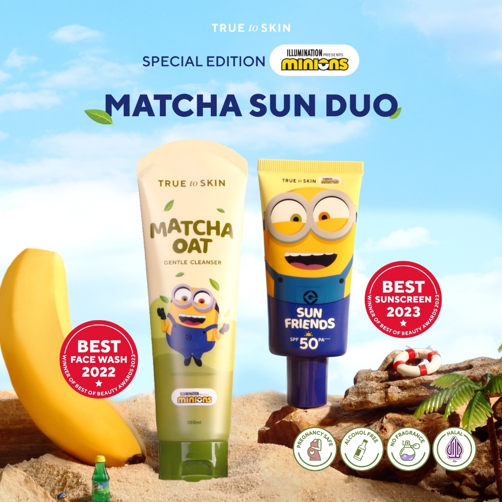 Jual [ MINIONS SPECIAL EDITION ] MATCHA SUNSCREEN BUNDLE (Matcha Oat ...