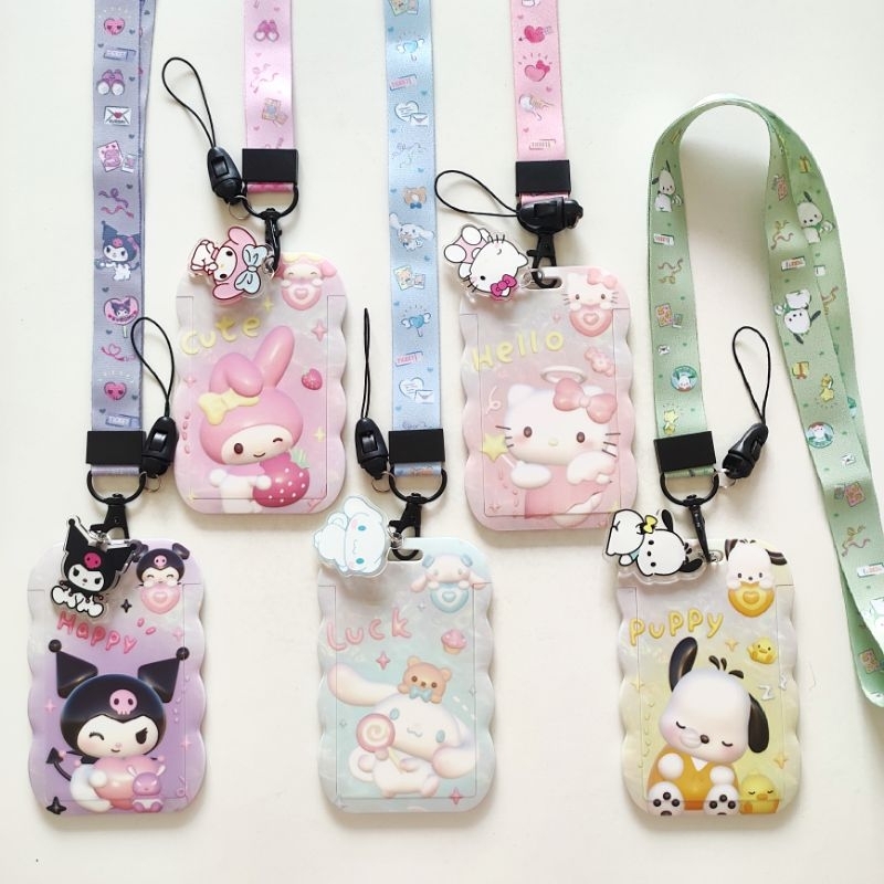 Jual Cute Sanrio Mascot ID Card Holder Name Tag Lanyard / Kalung Wadah ...