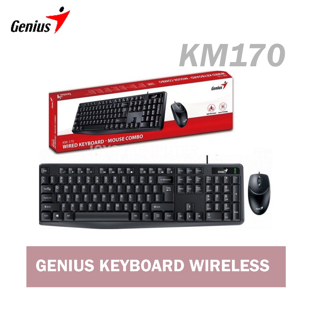 Jual GENIUS KM-170 Keyboard + Mouse Wired Keyboard Mouse Combo | Shopee ...
