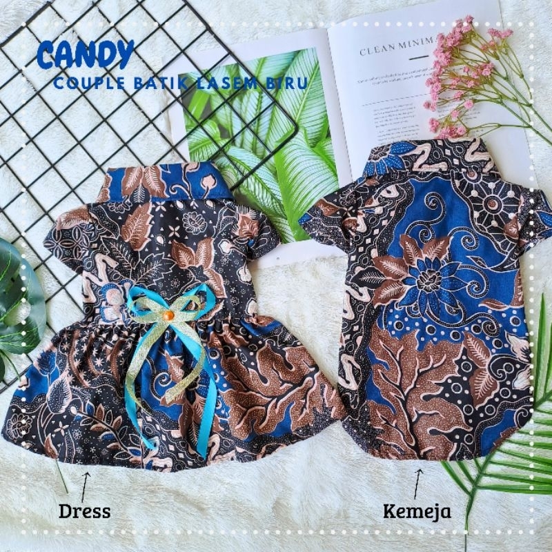 Jual CANDY - Baju kucing couple batik lasem biru kucing anjing | Shopee ...