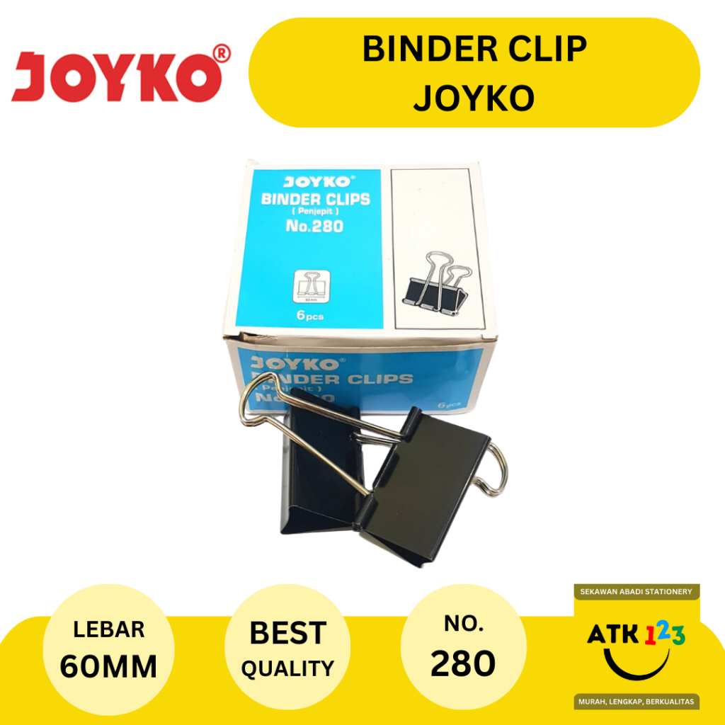 Jual Binder Clip / Penjepit Kertas / Klip Kertas Joyko No. 280 | Shopee ...