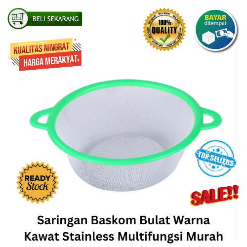 Jual [BISA COD] PROMO Saringan Baskom Bulat Warna Kawat Stainless ...