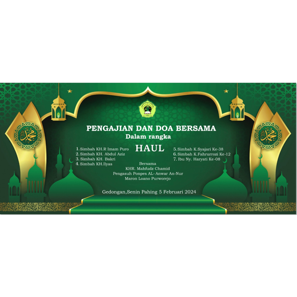 Jual CETAK SPANDUK/BANNER PENGAJIAN MAULID NABI HAUL AKBAR KHITANAN ...