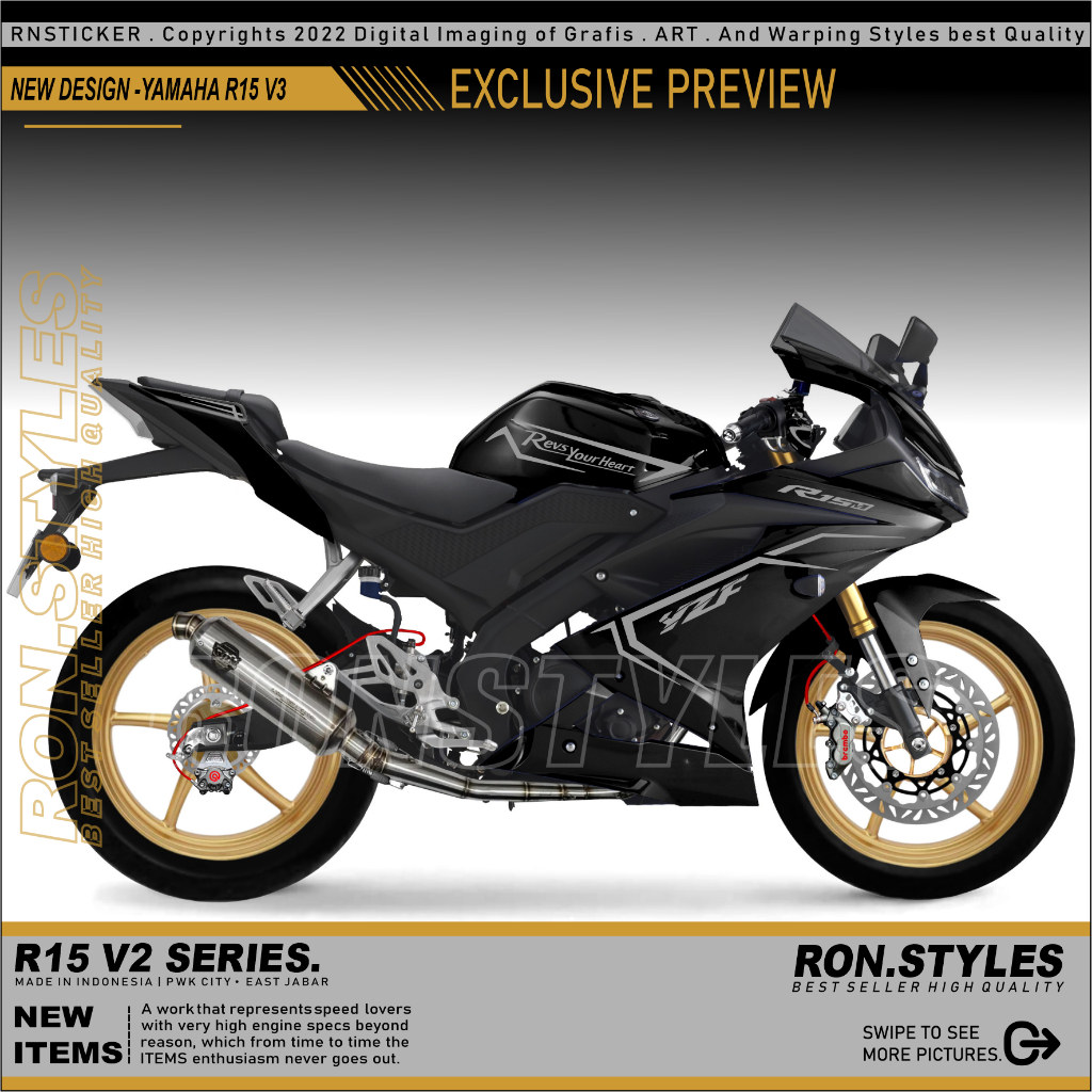 Jual V2 CUTTING STICKER STRIPING VARIASI R15 V3 STRIPING R 15 2017 ...