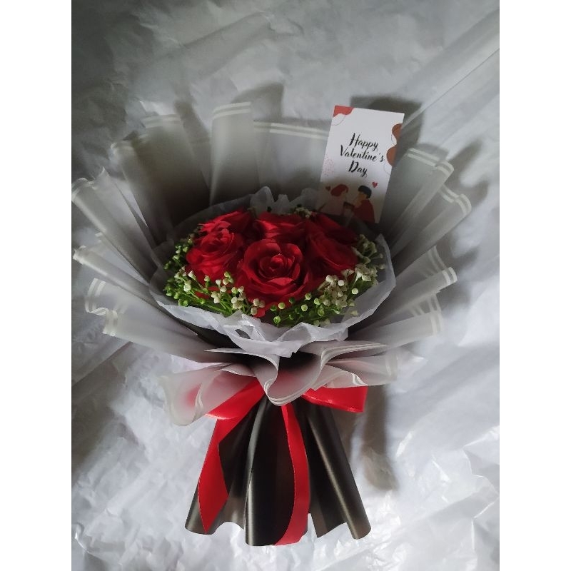 Jual ⚘️KUBINGKIS⚘️ Buket Bunga Bucket Mawar Artificial Hari Valentine ...