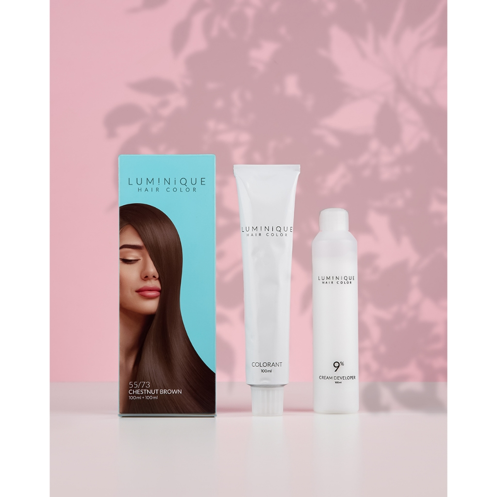 Jual Luminique Hair Color 55/73 Chestnut Brown | Shopee Indonesia