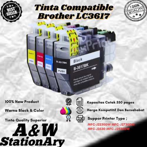Jual Catridge Tinta Compatible Brother LC3617 LC3617 (1 Paket ) For ...