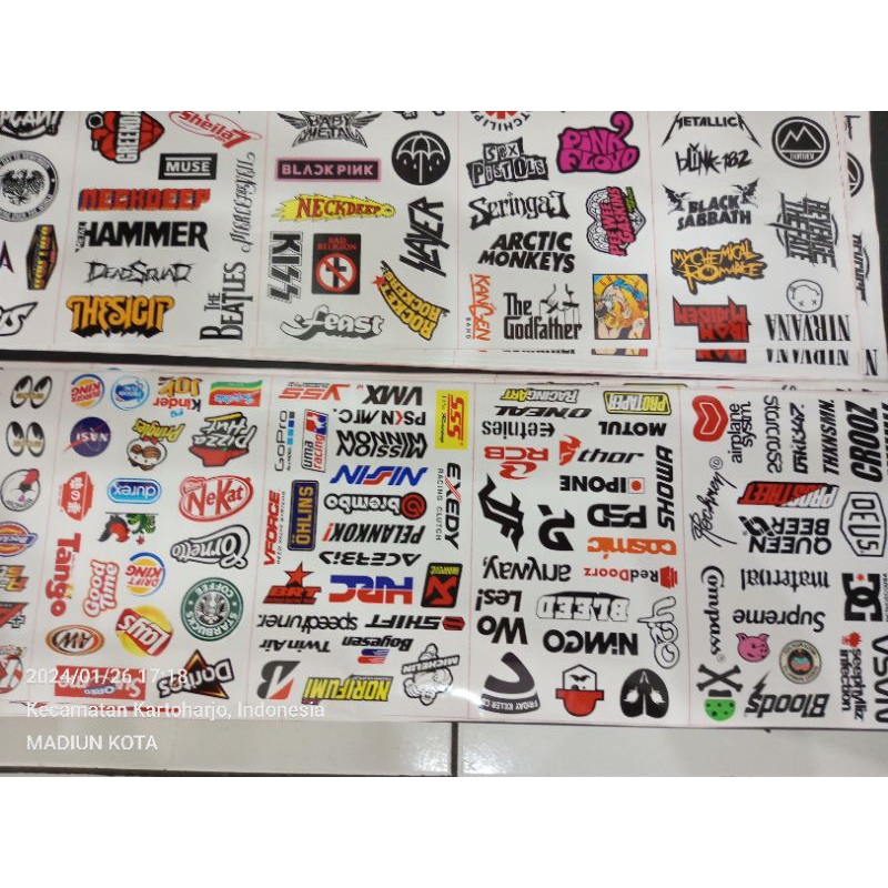 Jual STICKER CASE ISI 108 PCS STICKER BRAND DISTRO RANDEMAPPAREL BRAND ...