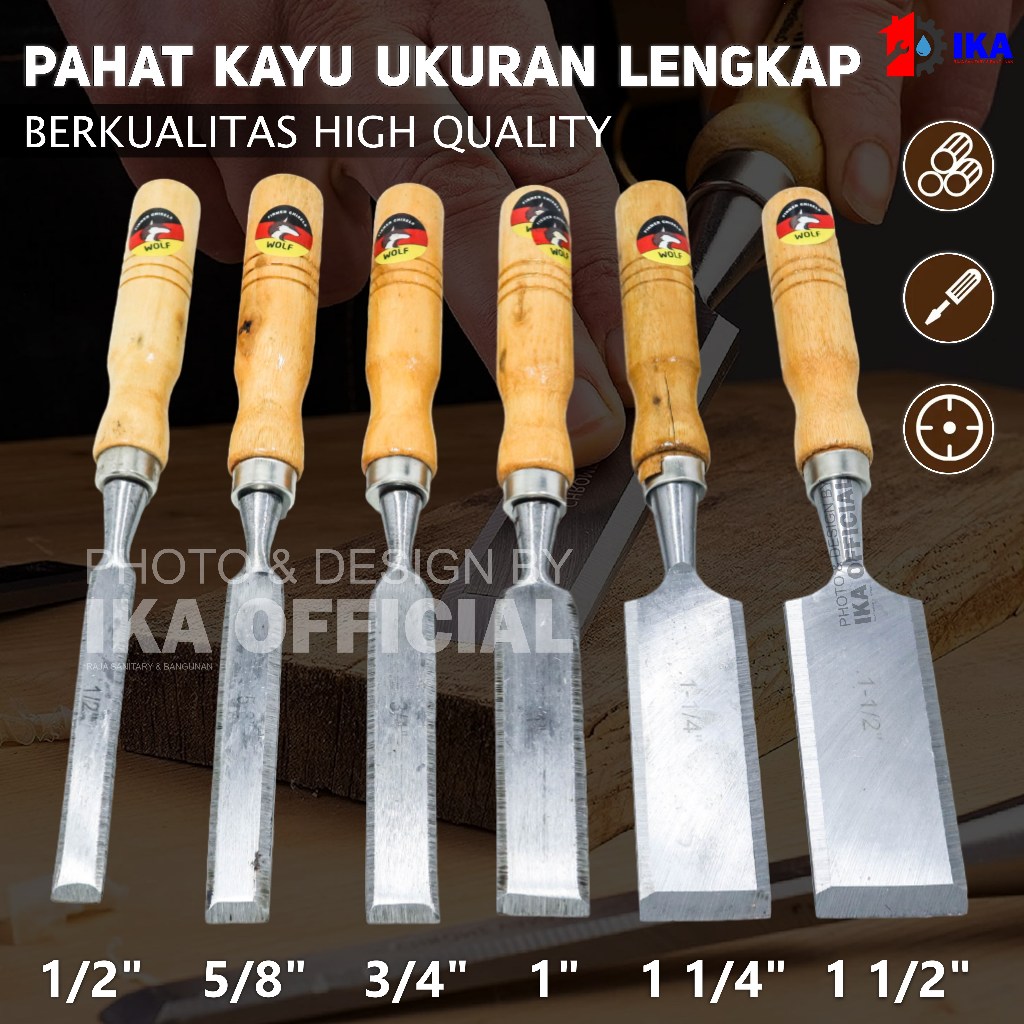 Jual Pahat Kayu 1/4 / 3/8 / 1/2 / 5/8 / 3/4 / 1 / 1 1/4 / 1 1/2 Alat ...