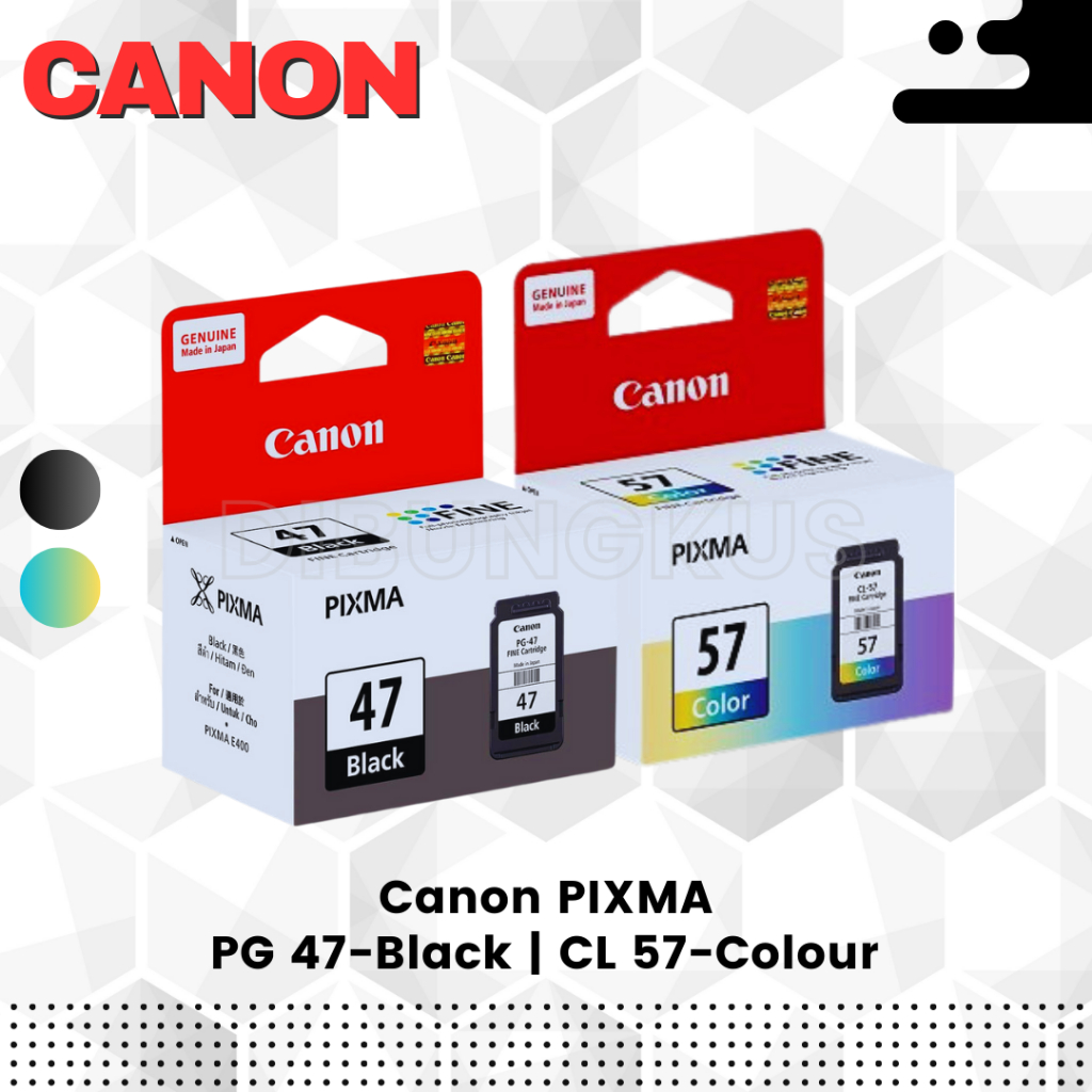 Jual 1 SET Tinta Printer Canon PG 47 Black CL 57 Color Original ...
