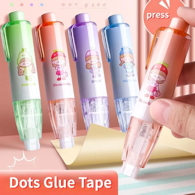 Jual cute retractable glue tape stick pen lem double tape lem pen cetek ...