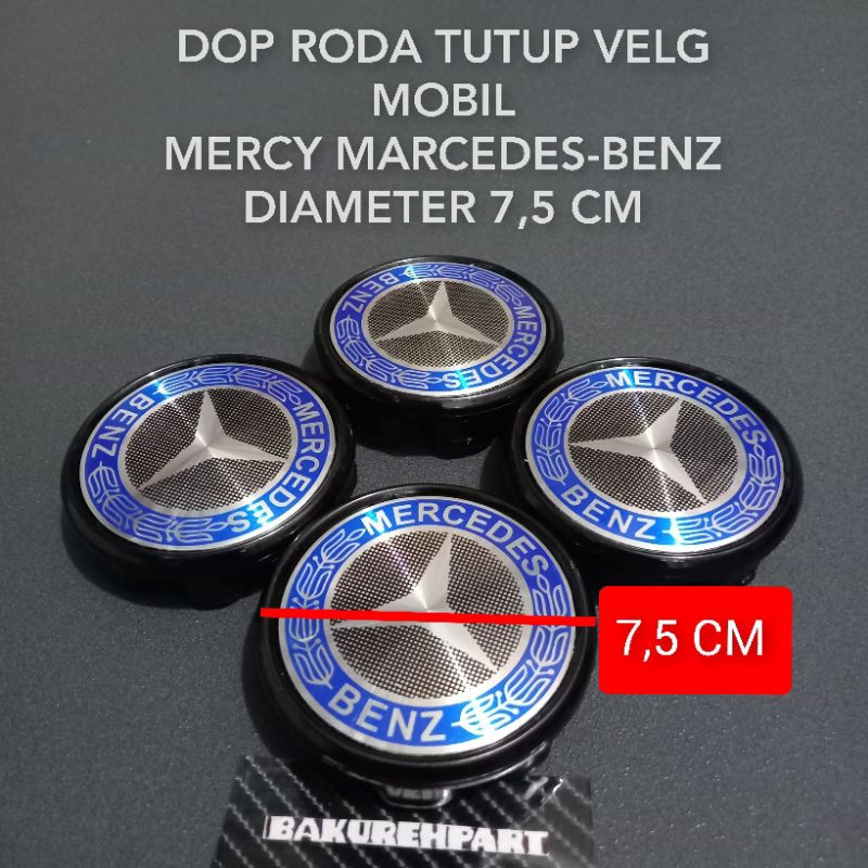 Jual Dop roda tutup velg mobil MERCY MERCEDES-BENZ diameter 7,5 cm ...