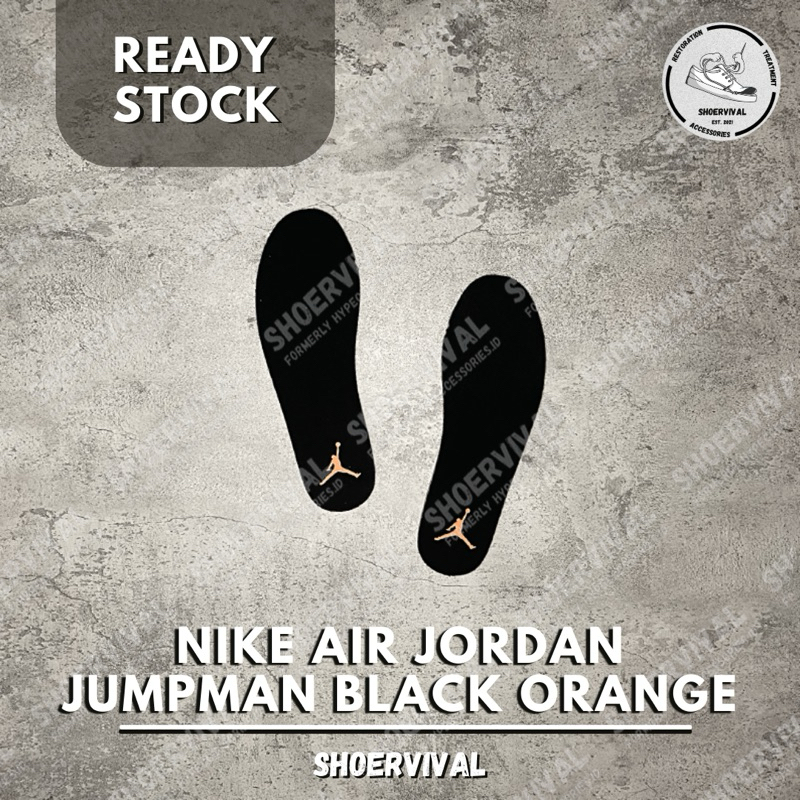 Jual [READY STOCK] Air Jordan Insoles Jumpman Black Sole Orange Text ...