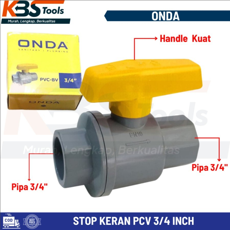 Jual Stop Kran PVC Polos Tanpa Drat Keran 3/4" Inch Ball Valve PVCBV ...