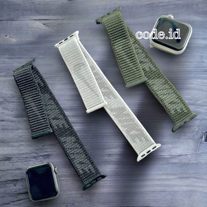 Jual Premium Strap Nylon Sportloop Nike Apple Watch Ultra 11 10 9 8 7 6 ...