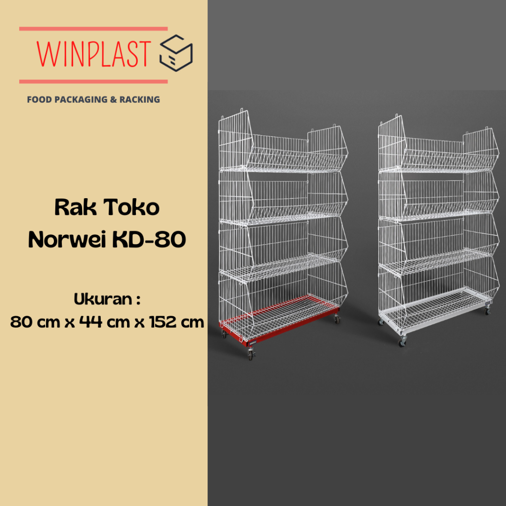Jual Rak Toko / Rak Display / Rak Chiki / Rak Keranjang Susun 4 Norwei ...