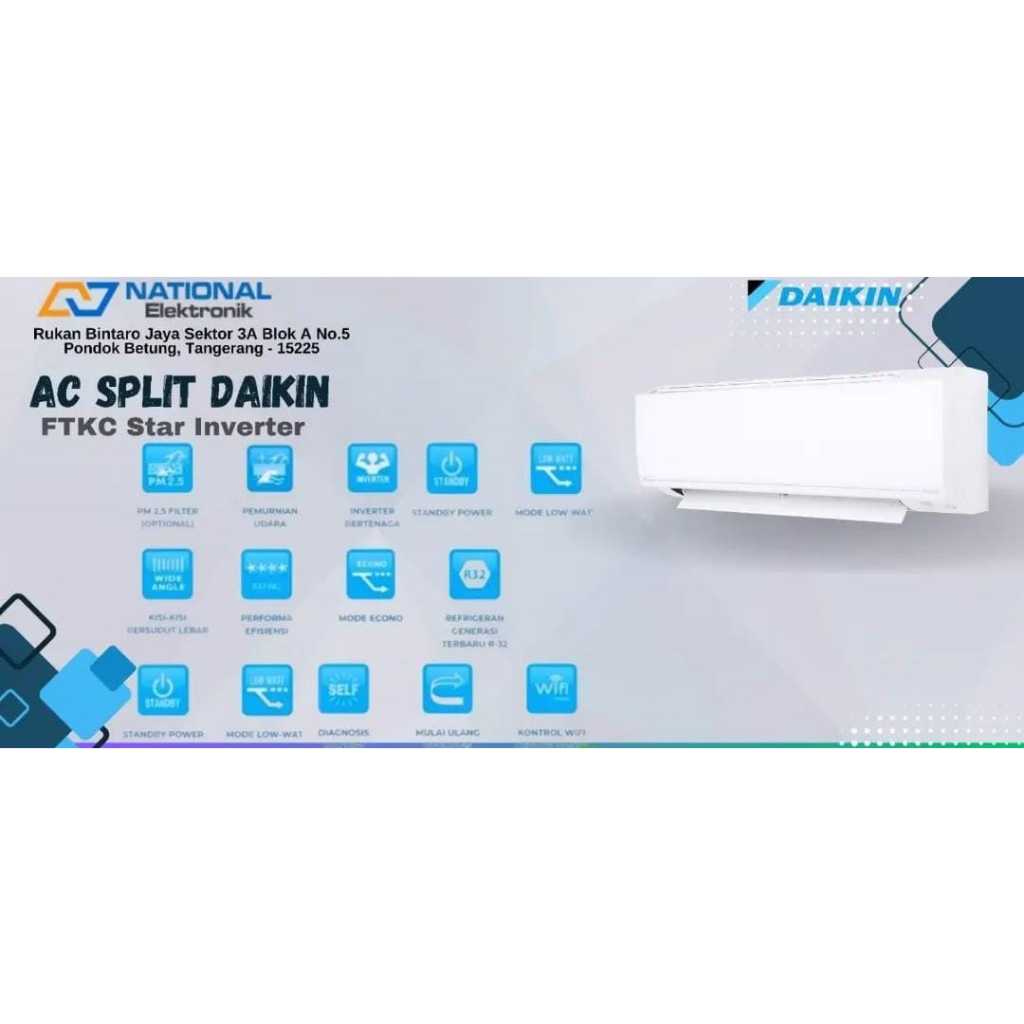 Jual Ac Daikin Star Inverter 1 pk Type FTKC25TVM4 / RKC25 / STKC25 TVM4 ...
