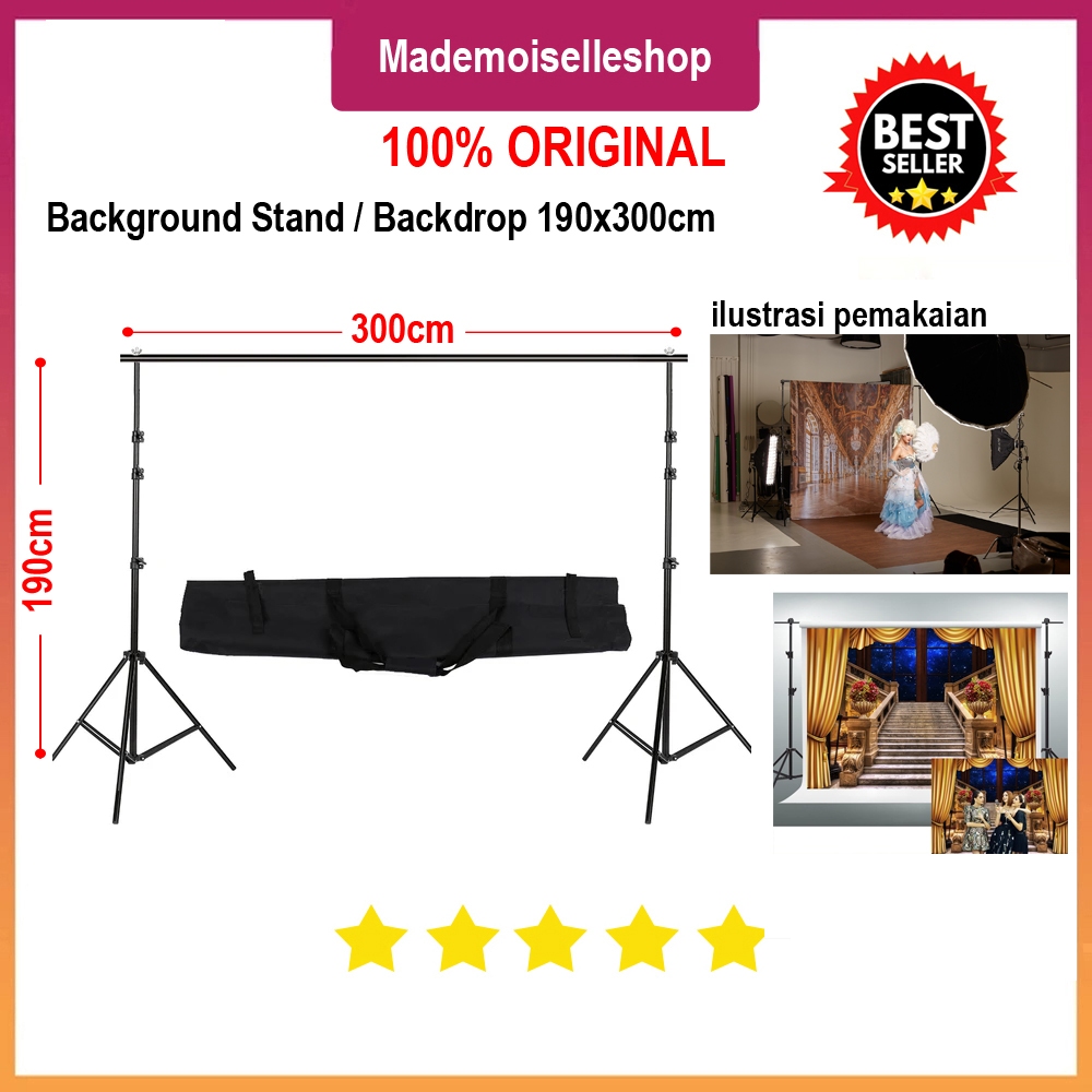 Jual Background Stand Foto Studio 190x300cm - Backdrop - Tiang ...