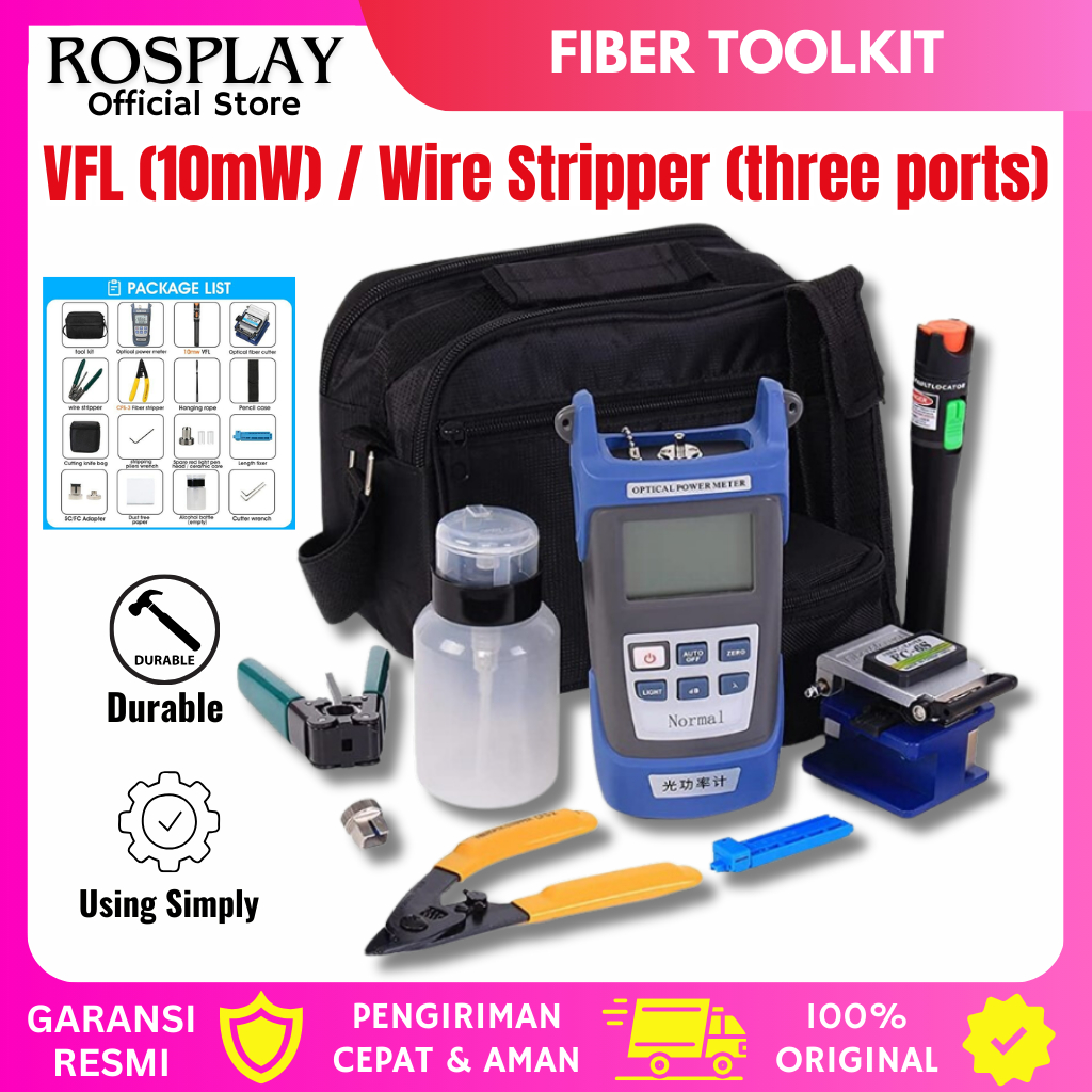 Jual Tool Kit SET Lengkap OPM VFL Cleaver FO Fiber Optic Lengkap 1 Set ...