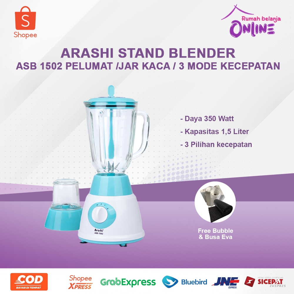 Jual ARASHI STAND BLENDER SERI ASB-1502 PENGHALUS BLENDER MURAH BLENDER KACA BLENDER MULTIFUNGSI ...