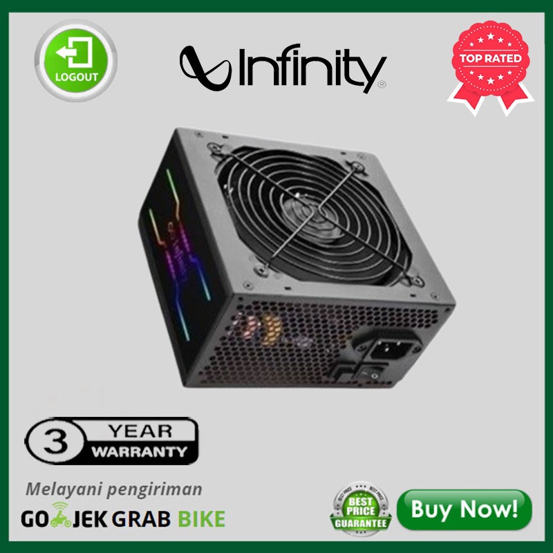 Jual Power Supply Infinity Striker Power 550W RGB 85+ Efficiency PSU ...