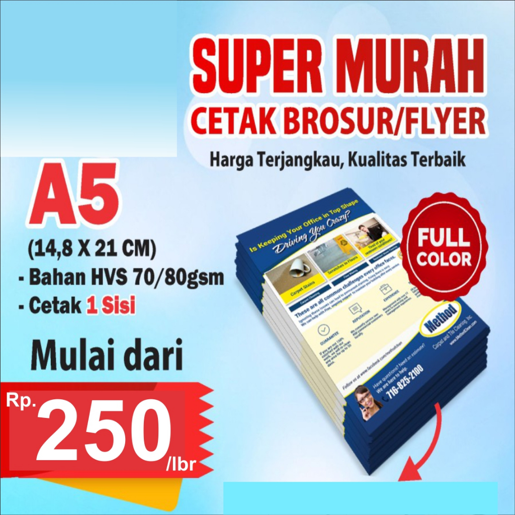 Jual CETAK BROSUR HVS A5, 1 SISI, FULL COLOR SATUAN | Shopee Indonesia