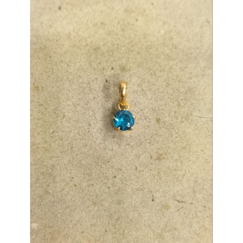 Jual liontin mata 1 biru topaz 1/2 gram emas muda | Shopee Indonesia
