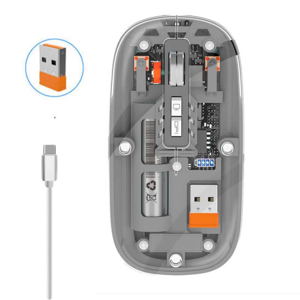 Jual Wireless Mouse Transparan for Laptop / PC - Grey /agnetic ...