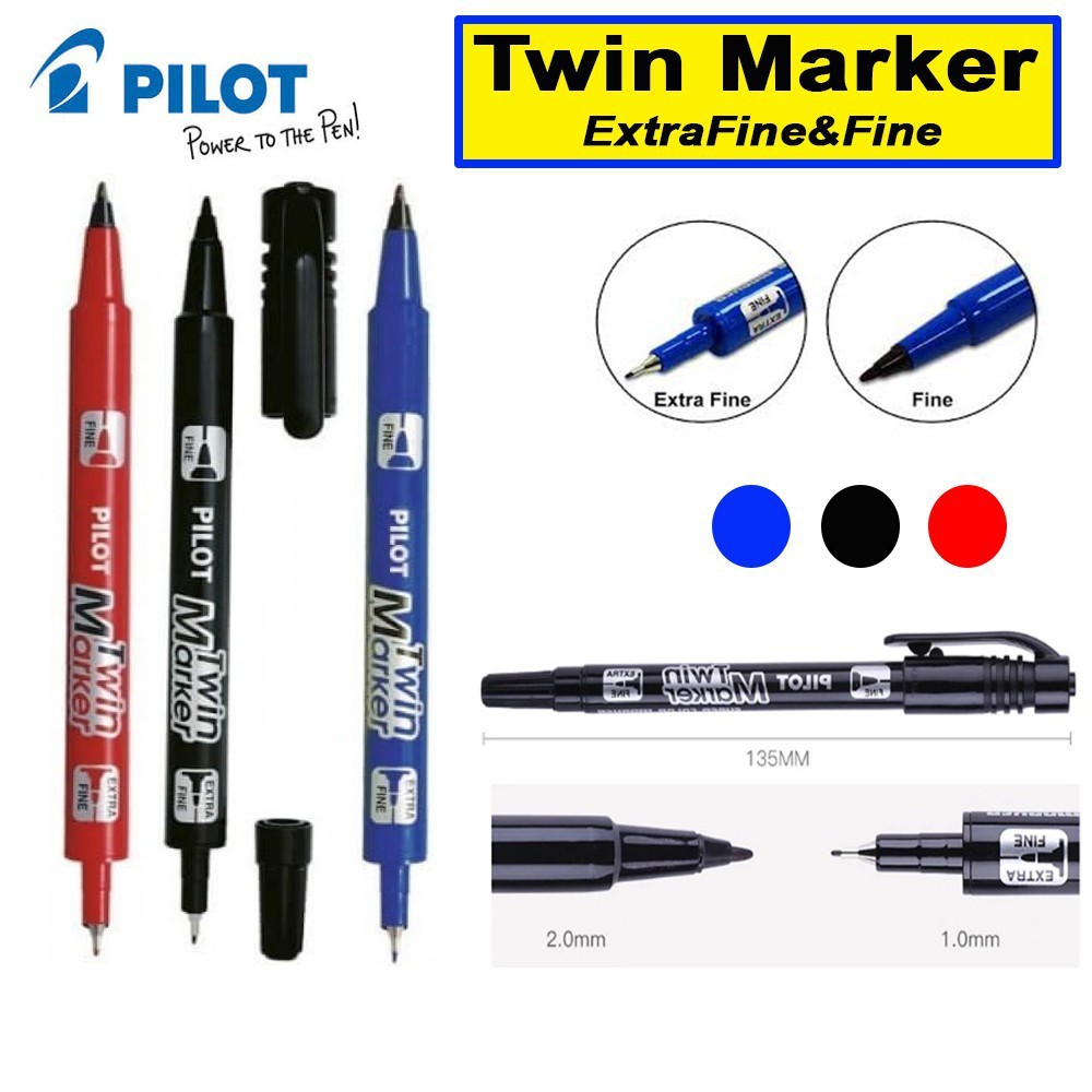 Jual Pilot Twin Marker Fine and Extra Fine 100% Original Japan SCA-TM ...