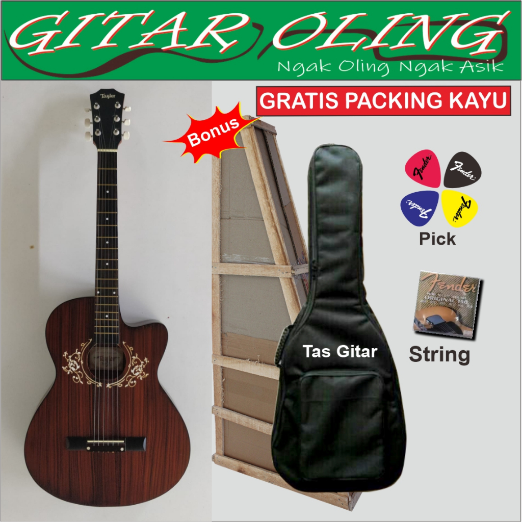 Jual Gitar Original Pemula Murah Bonus Tas & Pick Gratis Packing Kayu ...