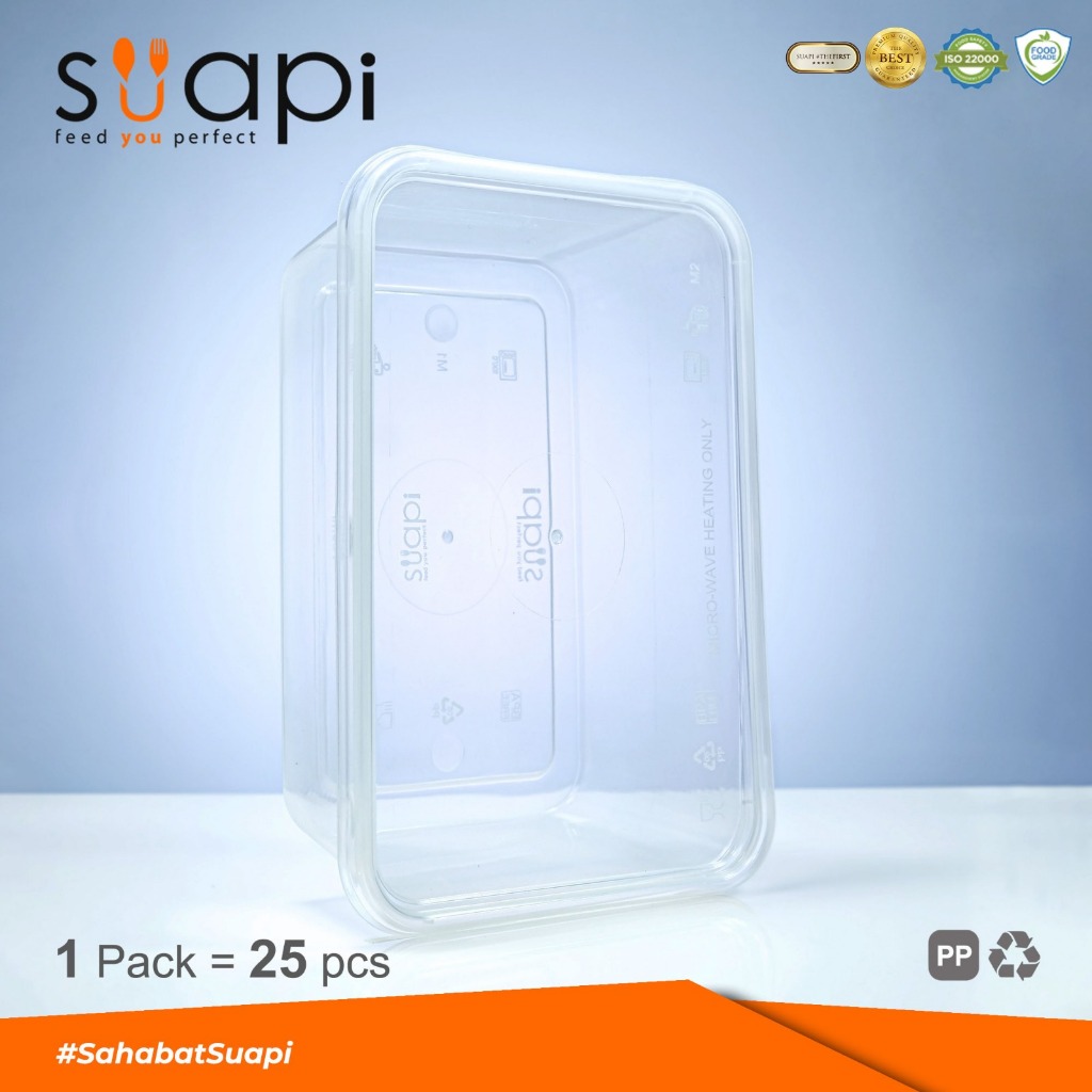 Jual [25pcs] Suapi Thinwall 750ml Transparan Kotak Makan Food