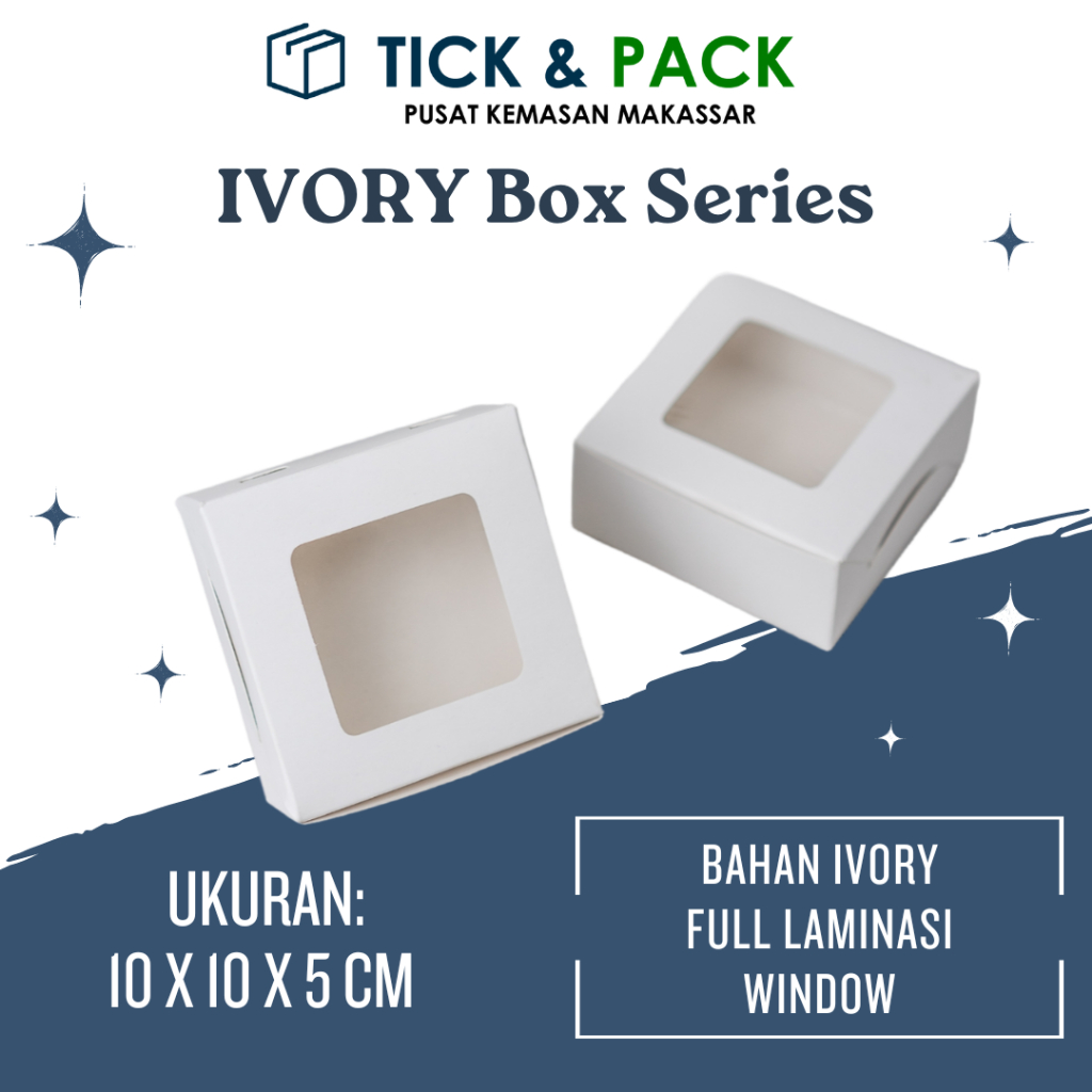 Jual [ Isi 10 ] Dus Ivory 10 x 10 x 5 CM Laminasi Jendela Box Ivory Dus ...